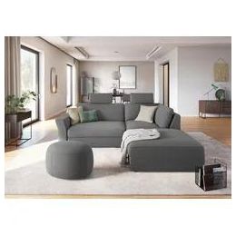 Sit & More Ecksofa SIT & MORE "Cadabra L-Form" Sofas Gr. B/H/T: 243cm x 80cm x 198cm, Soft clean, Ottomane rechts, grau Breite 243 cm, inklusive Sitztiefenverstellung