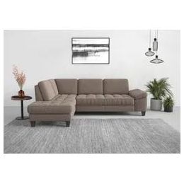 Sit & More Ecksofa SIT & MORE "Westham L-Form" Sofas Gr. B/H/T: 261cm x 88cm x 179cm, Struktur weich, Ottomane links, ohne Federkern-ohne Bettfunktion-ohne Armteilverstellung-ohne Sitztiefenverstellung-ohne Stauraum, grau (taupe) mit Ottomane, oder ohne Bettfunktion, Bettkasten, Verstellung