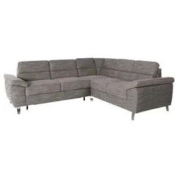 Sit & More Ecksofa SIT & MORE "Sorano L-Form" Sofas Gr. B/H/T: 249cm x 88cm x 229cm, Struktur grob, langer Schenkel links, mit Bettfunktion-mit Bettkasten, grau wahlweise mit Bett- und Relaxfunktion, inkl. Bettkasten