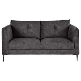 2-Sitzer LEONIQUE "Venadour" Sofas Gr. B/H/T: 167cm x 84cm x 96cm, Samtoptik, grau (dunkelgrau) zeitlose Optik, hohe Füße aus Metall, auch für kleinere Räume geeignet