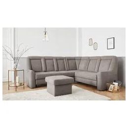 Sit & More Ecksofa SIT & MORE "Melissa L-Form" Sofas Gr. B/T: 257cm x 217cm, Luxus-Microfaser Euphoria, langer Schenkel links, mit Bettfunktion-mit Schubkasten, grau (elephant) klassisches Polsterprogramm, wahlweise Bettfunktion und Schubkasten