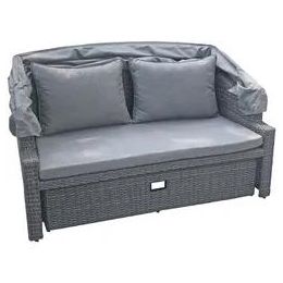 Loungesofa Garden Pleasure "MONTE CARLO" Sofas Gr. B/H: 144cm x 74cm, grau mit ausklappbarem Sonnendach