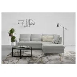 Ecksofa Inosign "Palm Beach L-Form", grau (hellgrau), B:259cm H:89cm T:224cm, 100%Polyester, Sofas, Federkern, mit Sitztiefenverstellung, wahlweise mit Bettfunktion