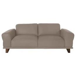 2,5-Sitzer W.Schillig "montanaa" Sofas Gr. B/H/T: 212 cm x 78 cm x 94 cm, Longlife Xtra-Leder Z59, braun (stone z59) mit Metallkufen in Bronze pulverbeschichtet, Breite 212 cm