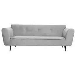 2-Sitzer Tom Tailor HOME "NEW WAVE CHIC" Sofas Gr. B/H/T: 193cm x 81cm x 91cm, Samtstoff TSV, grau (stone tsv 29) mit Knöpfen im Rücken, Breite 193 cm