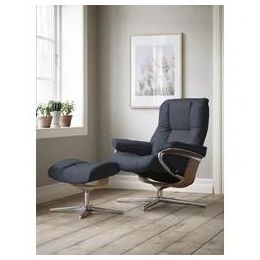 Relaxsessel stressless "Mayfair" Sessel Gr. Leder PALOMA, Cross Base Eiche, Relaxfunktion-Drehfunktion-PlusTMSystem-Gleitsystem-BalanceAdaptTM, B/H/T: 79cm x 102cm x 73cm, blau (oxford blue paloma) mit Cross Base, Größe S, M & L, Holzakzent Eiche