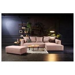 Ecksofa Tom Tailor HOME "HEAVEN CASUAL XL" Sofas Gr. B/H/T: 302cm x 85cm x 221cm, Struktur grob TCU, Recamiere rechts, mit Bettfunktion-mit Bettkasten, rosa (light rose tcu 27) aus der COLORS COLLECTION, wahlweise mit Bettfunktion & Bettkasten