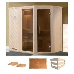 Weka Sauna "Varberg 1" Saunen ohne Ofen Gr. ohne Ofen, beige (natur)