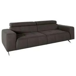 2-Sitzer DOMO collection "Trento" Sofas Gr. B/H/T: 238cm x 79cm x 104cm, Luxus-Microfaser, Mit Kopfteilverstellung, braun (espresso)