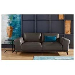 2,5-Sitzer W.Schillig "montanaa" Sofas Gr. B/H/T: 212 cm x 78 cm x 94 cm, Longlife Xtra-Leder Z59, braun (braun z59) mit Metallfüßen in Bronze pulverbeschichtet, Breite 212 cm