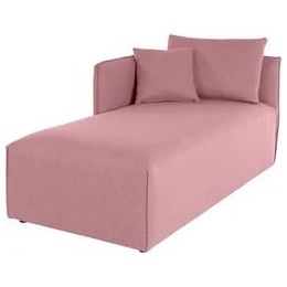 Ottomane Andas "Nöre" Sofas Gr. B/H/T: 90cm x 74cm x 172cm, Struktur fein, Ottomane links, rosa (rosé) Modul - zum Zusammenstellen; in vielen Bezugsqualitäten und Farben