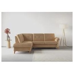 Sit & More Ecksofa SIT & MORE "Göteborg" Sofas Gr. B/H/T: 250cm x 90cm x 226cm, Luxus-Microfaser ALTARA NUBUCK, Ottomane links, mit Bettfunktion-mit Bettkasten, braun (macchiato) Sitztiefenverstellung und Federkern, wahlweise mit Bettfunktion