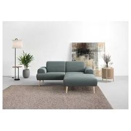 Ecksofa Andas "Swift L-Form" Sofas Gr. B/H/T: 192cm x 83cm x 176cm, Webstoff fein, Recamiere rechts, blau (eisblau) Federkern-Polsterung, BTH: 19283176 cm