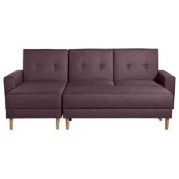 Ecksofa Max Winzer "Just Chill kubisches Schlafsofa im skandinavischen Stil, bequem" Sofas Gr. B/H/T: 230cm x 93cm x 152cm, Strukturgewebe 16523, Recamiere beidseitig montierbar, ohne Hocker, rot (burgund) Recamiere links oder rechts montierbar, mit Rückenverstellung