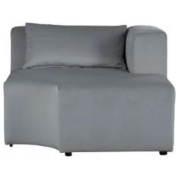 Ottomane LEONIQUE "Alexane" Sofas Gr. B/H/T: 97cm x 70cm x 118cm, Samtoptik, Ottomane rechts, grau Modul zum eigenen Zusammenstellen; viele Bezugsqualitäten und Farben