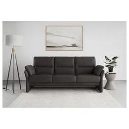 3-Sitzer DOMO collection "Pina" Sofas Gr. B/H/T: 219cm x 95cm x 88cm, Luxus-Microfaser Lederoptik, grau mit Federkern, Breite 219cm