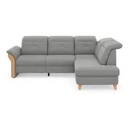 Ecksofa Home Affaire "Dangast L-Form" Sofas Gr. B/H/T: 269cm x 92cm x 200cm, Luxus-Microfaser Euphoria, Ottomane rechts, mit 1 motorischer Relaxfunktion-ohne Bettfunktion und Bettkasten, grau Kopfteilverstellung, wahlweise mit motorischer Relaxfunktion