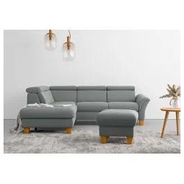 Ecksofa Home Affaire "Lindgren L-Form" Sofas Gr. B/H/T: 249 cm x 84 cm x 217 cm, Chenille, Ottomane links, mit TV-Funktion motorisch-mit Stauraum-mit Kopfteilverstellung-ohne Bettfunktion mit einklappbaren Rollen-ohne Federkern, grau wahlweise mit TV-Funktion, Stauraum und Kopfteilverstellung