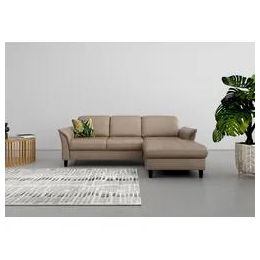 Sit & More Ecksofa SIT&MORE "Maggiore L-Form" Sofas Gr. B/H/T: 258 cm x 88 cm x 173 cm, Luxus-Microfaser, mega-Recamiere rechts, ohne Kopfteilverstellung-ohne Bettfunktion-ohne Bettkasten-Fussfarbe: schwarz matt, grau (taupe) wahlweise mit Kopfteilverstellung, Bettfunktion und Bettkasten