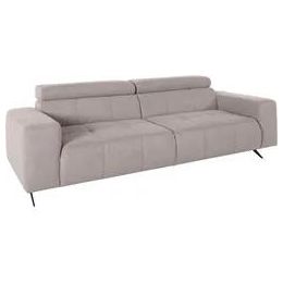 2-Sitzer DOMO collection "Trento" Sofas Gr. B/H/T: 238cm x 79cm x 104cm, Luxus-Microfaser, Ohne Kopfteilverstellung, grau (taupe)