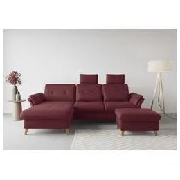 Sit & More Ecksofa SIT & MORE "Göteborg" Sofas Gr. B/H/T: 268cm x 90cm x 176cm, Luxus-Microfaser Florence, Recamiere links, ohne Bettfunktion-ohne Bettkasten, rot (bordeaux) Sitztiefenverstellung und Federkern, wahlweise mit Bettfunktion