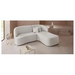 Ecksofa LeGer Home by Lena Gercke "Dilara L-Form" Sofas Gr. B/H/T: 200cm x 87cm x 165cm, Boucle, Ottomane rechts, beige (natur) gerundete Rückenlehne und Front, in 3 Bezugsqualitäten