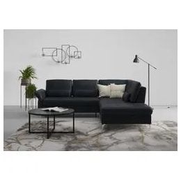 Ecksofa Inosign "Palm Beach L-Form", blau (dunkelblau), B:263cm H:89cm T:224cm, 100%Polyester, Sofas, Federkern, mit Sitztiefenverstellung, wahlweise mit Bettfunktion