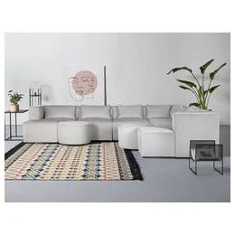 Ecksofa LEONIQUE "Alexane L-Form" Sofas Gr. B/H/T: 352cm x 70cm x 267cm, Samtoptik, langer Schenkel links, beige zusammengesetzt aus Modulen, in vielen Bezugsqualitäten und Farben