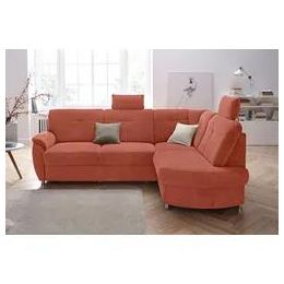 Sit & More Ecksofa SIT & MORE "Sonoma L-Form" Sofas Gr. B/H/T: 246 cm x 91 cm x 176 cm, Luxus-Microfaser, Ottomane rechts, ohne Bettfunktion, orange (terra) wahlweise mit Bettfunktion und Bettkasten