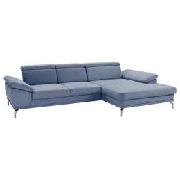 Sit & More Ecksofa SIT&MORE "Scorpio L-Form" Sofas Gr. B/H/T: 311 cm x 85 cm x 181 cm, Luxus-Microfaser ALTARA NUBUCK, mega-Recamiere rechts, mit Sitztiefenverstellung, blau inklusive Sitztiefenverstellung, wahlweise mit Kopfverstellung