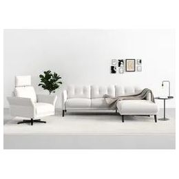 Sit & More Ecksofa SIT & MORE "Scandia L-Form" Sofas Gr. B/H/T: 269cm x 82cm x 183cm, Struktur weich, Recamiere rechts, Mit Kopfteilverstellung-Mit Armteilfunktion-Mit schwarzen matten Metallfüßen, silberfarben (silber) Wahlweise mit Kopfteilverstellung und Armteilfunktion