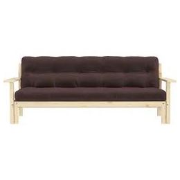 Schlafsofa KARUP DESIGN "Unwind" Sofas Gr. B/H/T: 190cm x 14cm x 92cm, Baumwollmix, braun Mit Holzstruktur, inkl. Futonmatratze, Liegefläche 130x190 cm