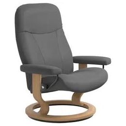 Relaxsessel stressless "Garda", grau (grau batick), B:76cm H:100cm T:71cm, Sessel, mit Classic Base, Größe M, Gestell Eichefarben