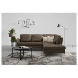 Ecksofa Inosign "Palm Beach L-Form", braun, B:263cm H:89cm T:224cm, 100%Polyester, Sofas, Federkern, mit Sitztiefenverstellung, wahlweise mit Bettfunktion