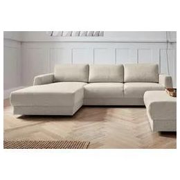 Ecksofa Andas "Hobro L-Form" Sofas Gr. B/H/T: 264cm x 80cm x 175cm, Struktur grob, Recamiere links, beige in 3 Bezugsqualitäten vielen Farben, Design by Morten Georgsen