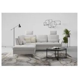 Ecksofa Inosign "Palm Beach L-Form" Sofas Gr. B/H/T: 259cm x 89cm x 224cm, Olympia EASY CLEAN, Ottomane links, mit Sitztiefenverstellung-ohne Bettfunktiom-ohne Stauraum-ohne Armteilverstellung, silberfarben (silber) Federkern, mit Sitztiefenverstellung, wahlweise Bettfunktion