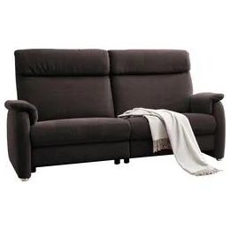 2-Sitzer Home Affaire "Turin" Sofas Gr. B/H/T: 155cm x 107cm x 97cm, Struktur imprägniert, mit Wasser zu reinigen-mit Relaxfunktion links, braun (mittelbraun) mit motorischer Relaxfunktion, auch in Leder