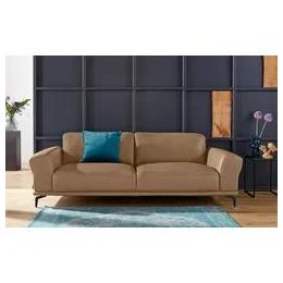 2,5-Sitzer W.Schillig "montanaa" Sofas Gr. B/H/T: 232 cm x 78 cm x 94 cm, Longlife Xtra-Leder Z69, braun (fango z69) mit Metallfüßen in Schwarz pulverbeschichtet, Breite 232 cm