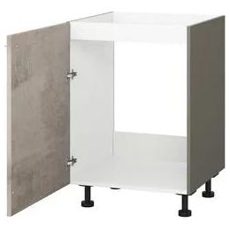 Spülenunterschrank KOCHSTATION "KS-Trea SP60", grau (betonfarben hell, anthrazit), B:60cm H:75cm T:56cm, Schränke, Breite 60 cm, Höhe 75 cm