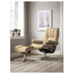 Relaxsessel stressless "Mayfair" Sessel Gr. Leder PALOMA, Cross Base Wenge, Relaxfunktion-Drehfunktion-PlusTMSystem-Gleitsystem-BalanceAdaptTM, B/H/T: 79cm x 102cm x 73cm, beige (sand paloma) mit Cross Base, Größe S, M & L, Holzakzent Wenge