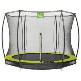 Gartentrampolin EXIT "Silhouette Ground" Trampoline Gr. Ø 305cm, grün (schwarz) Kinder mit Sicherheitsnetz