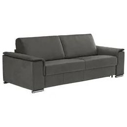 2,5-Sitzer Egoitaliano "Cecilia, modern und elegant mit erstklassigem Sitzkomfort" Sofas Gr. B/H/T: 234cm x 85cm x 102cm, Luxus-Microfaser Lederoptik, grau (smoke) mit verchromten Metallfüßen