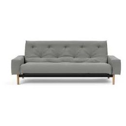 Schlafsofa INNOVATION LIVING TM "MIMER hochwertige Schlaffunktion, aktuelles Design und extra Komfort" Sofas Gr. T: 100 cm, Bouclé Stoff BOUCLÉ, grau (aschgrau 533 bouclé) Taschenfederkernmatratze, Breite Liegefläche 140 cm