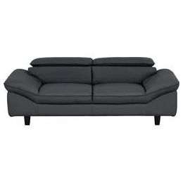 2-Sitzer Home Affaire "Pilot" Sofas Gr. B/T: 202 cm x 108 cm, NaturLEDER, grau (fango) Zweisitzer mit Kopfteilverstellung