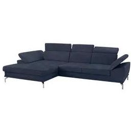 Sit & More Ecksofa SIT & MORE "Scorpio L-Form" Sofas Gr. B/H/T: 311cm x 85cm x 181cm, Luxus-Microfaser, mega-Recamiere links, mit Sitztiefenverstellung-mit Kopfteilverstellung, blau (dunkelblau) inklusive Sitztiefenverstellung, wahlweise mit Kopfverstellung