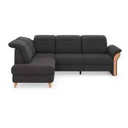 Ecksofa Home Affaire "Dangast L-Form" Sofas Gr. B/H/T: 269cm x 92cm x 200cm, Luxus-Microfaser Euphoria, Ottomane links, mit 1 motorischer Relaxfunktion-ohne Bettfunktion und Bettkasten, grau (fango) Kopfteilverstellung, wahlweise mit motorischer Relaxfunktion