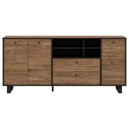 Sideboard FORTE Sideboards Gr. B/H/T: 180,8 cm x 81,6 cm x 42 cm, 2 St., schwarz (eiche, schwarz) Breite ca. 180 cm