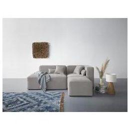 Ecksofa Andas "Sundstrup L-Form", grau (hellgrau), B:233cm H:76,5cm T:93cm, 100% Polyester, Sofas, Modulserie, individuelle Zusammenstellung