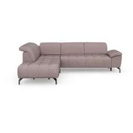 Sit & More Ecksofa SIT & MORE "Cool L-Form" Sofas Gr. B/H/T: 272cm x 79cm x 220cm, Chenille, Ottomane links, mit Kopfteilverstellung-mit Vorziehsitz motorisch, rosa (rose) wahlweise mit Kopfteilverstellung und Vorziehsitz motorisch