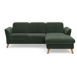 Sit & More Ecksofa SIT & MORE "Romero L-Form" Sofas Gr. B/H/T: 245cm x 91cm x 178cm, Struktur weich, Recamiere rechts, ohne Federkern-ohne Kopfteilverstellung-ohne Bettfunktion-ohne Bettkasten-ohne motorische Relaxfunktion, grün (jungle) wahlweise mit oder ohne Relax-Funktion, Bettfunktion, Bettkasten